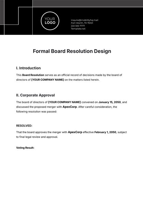 Free Hoa Board Resolution Template To Edit Online