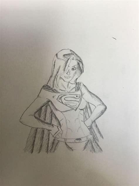 Supergirl Drawing Supergirl Drawing Drawings Male Sketch