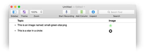 Omnioutliner Text Attachments