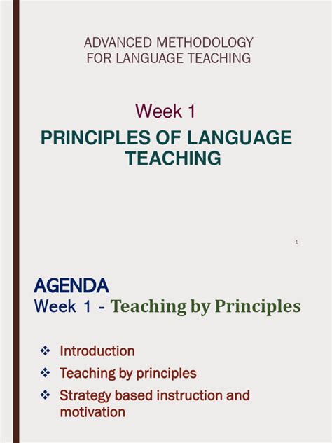 week 1 principles of language teaching for teaching pdf english