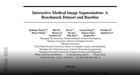 Paper Page Interactive Medical Image Segmentation A Benchmark