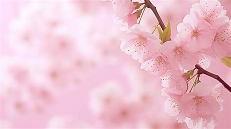 Pink Cherry Blossoms Background Season Flower Bud Background Image