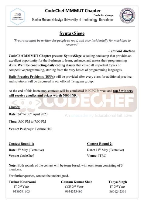 Codechef Mmmut Chapter On Linkedin Codechef Codechefmmmutchapter