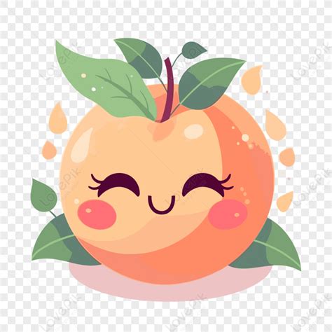 귀여운 복숭아 벡터만화상표클립 아트 Png 일러스트 무료 다운로드 Lovepik