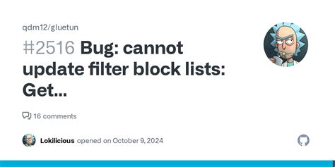 bug cannot update filter block lists get raw