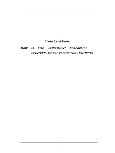 Master Level Thesis Pdf
