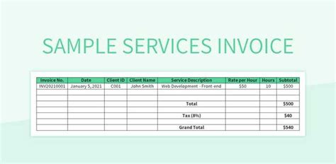 服務發票範本 Excel模板範本素材免費下載 Pikbest