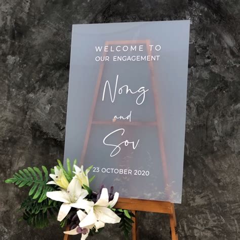 ป้ายอะคริลิคแบบขุ่น ป้ายwelcome งานแต่ง Shopee Thailand