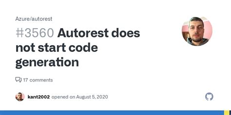 Autorest Does Not Start Code Generation Issue Azure Autorest Github