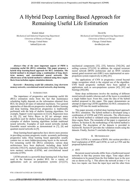 Pdf A Hybrid Deep Learning Based Approach For Remaining Useful Life
