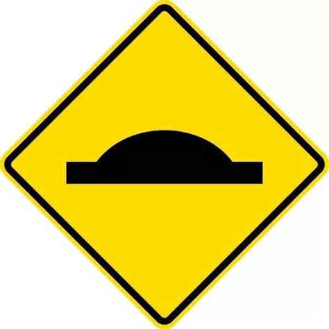 Oval Shaped Yellow And Black Road Sign ป้าย