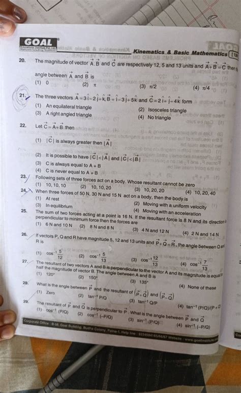 If Vectors P Q And R Have Magnitude 5 12 And 13 Units And P Q R The Ang
