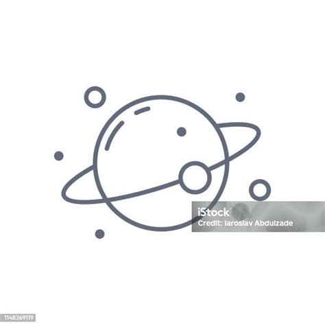 행성 아이콘 일러스트 절연 된 벡터 기호 기호입니다 블랙홀 우주 벡터 아이콘입니다 흰색 바탕에 선 아이콘 0명에 대한 스톡 벡터