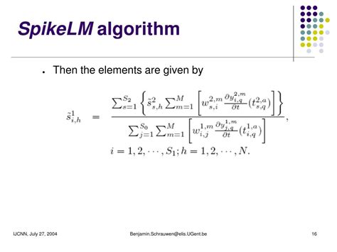 Ppt Spikelm A Second Order Supervised Learning Algorithm For