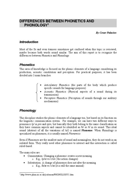 Differences Between Phonetics And Phonology Pdf