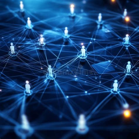 Network Of Connected Figures On Digital Grid Representing Global Communication Stock Image