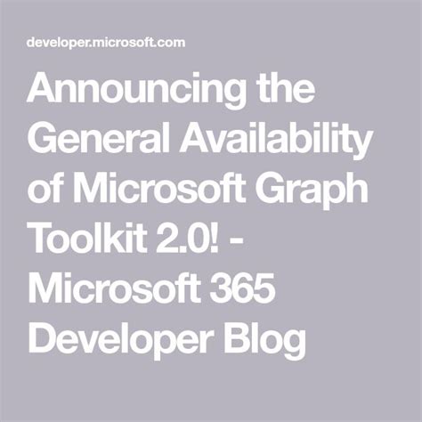 announcing the general availability of microsoft graph toolkit 2 0