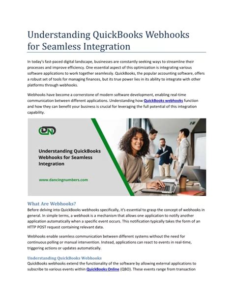 PPT Understanding QuickBooks Webhooks For Seamless Integration PowerPoint Presentation ID
