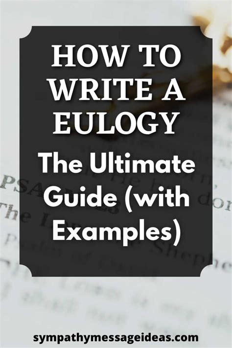 How To Write A Eulogy The Ultimate Guide For A Funeral Speech With Eulogy Examples Sympathy