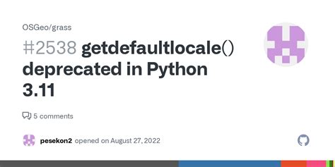 Getdefaultlocale Deprecated In Python Issue OSGeo Grass GitHub