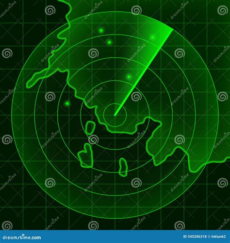 Simple Radar Screen Readout Stock Vector Illustration Of Scanning Radio 345286318