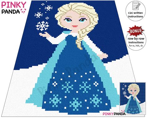 Elsa Graph Written Instructions C2c Row By Row Digital Etsy