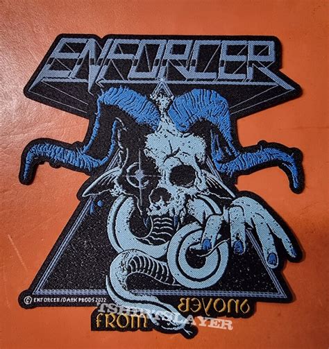 enforcer from beyond shaped patch tshirtslayer tshirt and