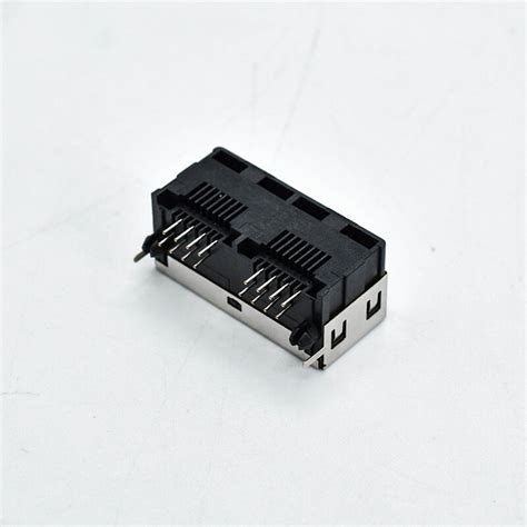Rj45 커넥터 Pcb 통합 커넥터 1x2 포트 8 핀 Rj45 금속 이더넷 포트 Led 조명 포함 통신 장비