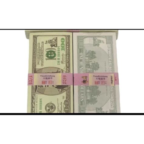 Jual Hell Bank Note Usd 100 Dollar Amerika Sembahyang Leluhur Ceng Beng