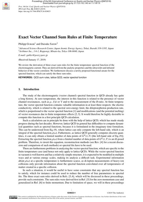 PDF Exact Vector Channel Sum Rules At Finite Temperature