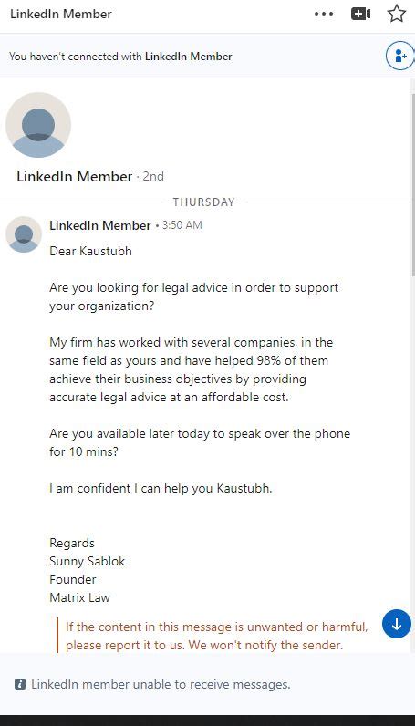 kaustubh shinde on linkedin scammer linkedinscam scamalert scam2024