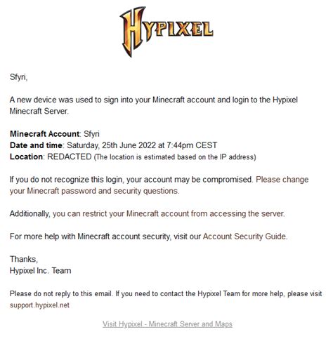 forums manually disable access to the hypixel server [account