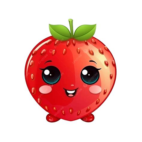 Cute Cartoon Strawberry Character Strawberry Delicious Berry Png