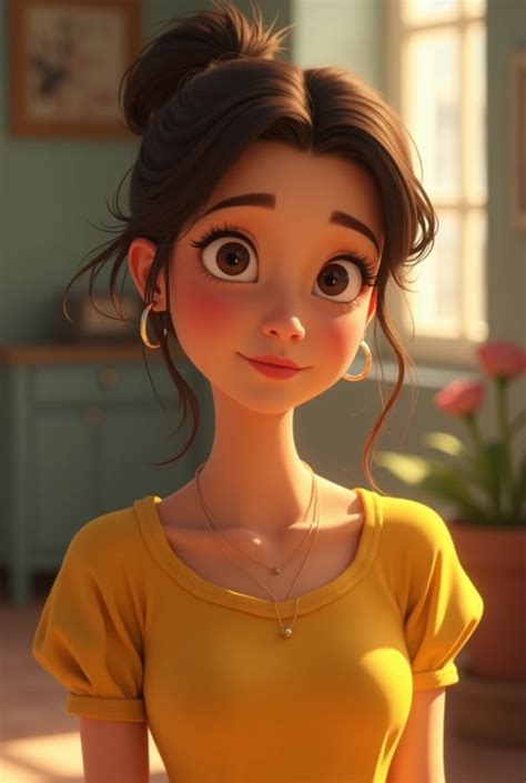 Animated Picture Of Mabel Waring Wearing A Yellow Dress Remembering Her