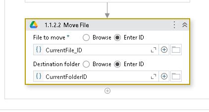 Error Moving Files To A Folder Created Through Iteration On Google Drive StudioX UiPath