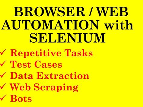 web browser automation scripts and utilities in selenium upwork