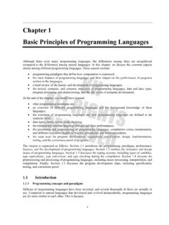 Chapter Basic Principles Of Programming Languages Chapter Basic Principles Of Programming