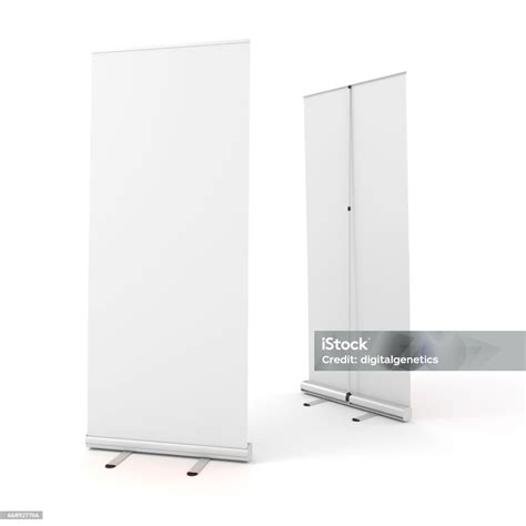 흰색 배경에 3d 롤 업 형판에 대한 스톡 벡터 아트 및 기타 이미지 형판 3차원 형태 간판 Istock