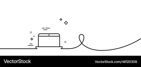 Laptop Computer Icon Notebook Sign Continuous Vector Image