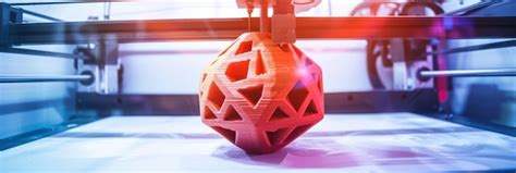 3d Printer Creating An Intricate Red Geometric Object Premium Ai Generated Image