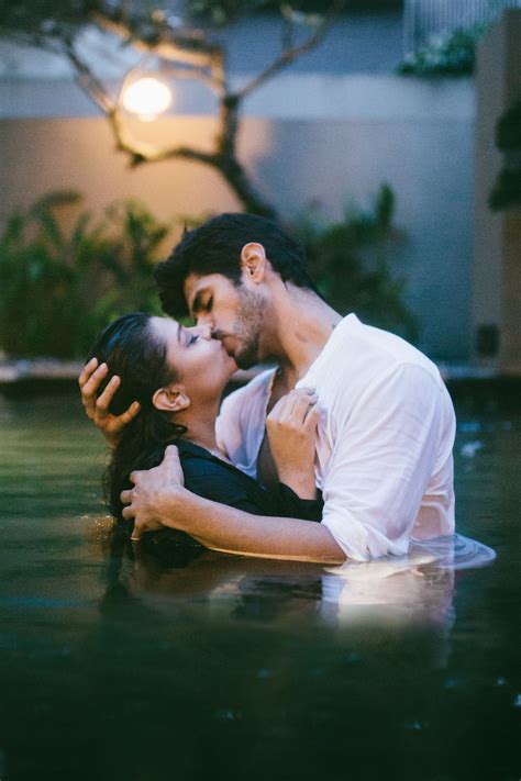 Pool Passionate Couple Session W Resort Bali Romantic Kiss Images