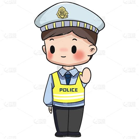 手绘 交通元素交警指挥手势贴纸8