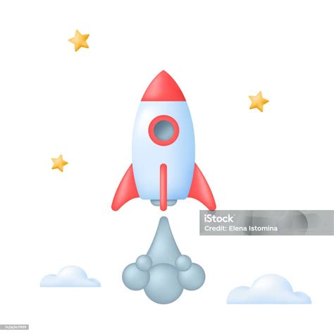 구름과 별 주위를 날아 다니는 우주 로켓 비즈니스 시작 또는 새로운 프로젝트 개념을위한 우주선 발사 제트 팩에 대한 스톡 벡터 아트 및 기타 이미지 Istock