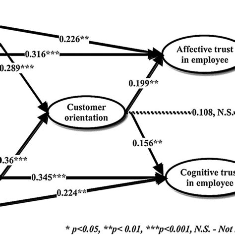 The Structural Equation Model Depicting The Mediating Effect Of