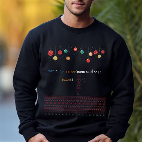 Funny Python Code Ugly Sweater Sweatshirt Geeky Christmas Pullover