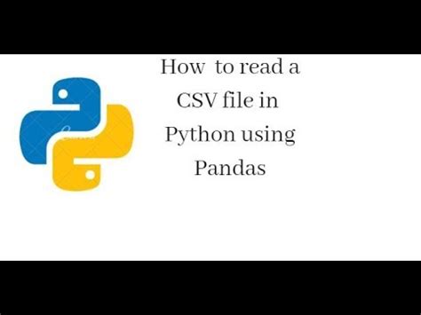 How To Read Csv File In Pandas Using Python Csv File Using Pandas Python Python Pandas