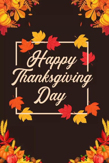 Happy Thanksgiving Poster Design Template Postermywall