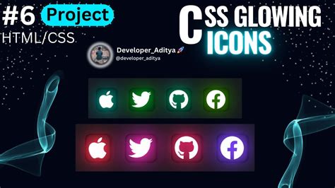 Creating Glowing Social Media Icons With Css Twitter Github Apple