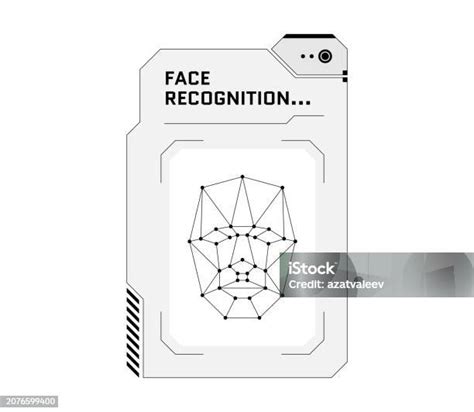 Hud 얼굴 인식 생체 인식 Id 스캔 시스템 개념 사용자 얼굴 확인 스캐너 및 개인 신원 보안 디지털 패널 인간 식별 스캔 및 인증 인터페이스 설계 주당순이익 사람들에