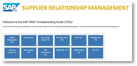 Sap Srm Troubleshooting Guide Sap Community